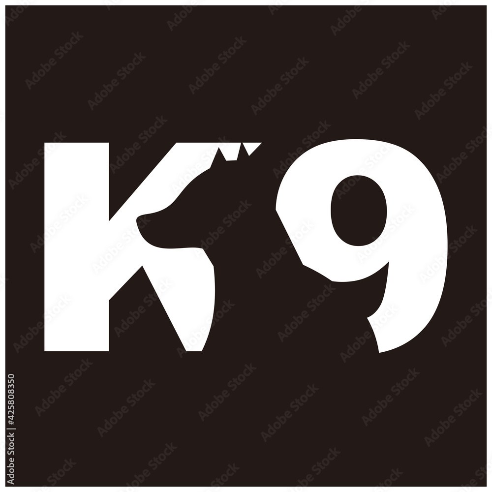 training k9 Dog logo design vector ideas on a black background Stock ...