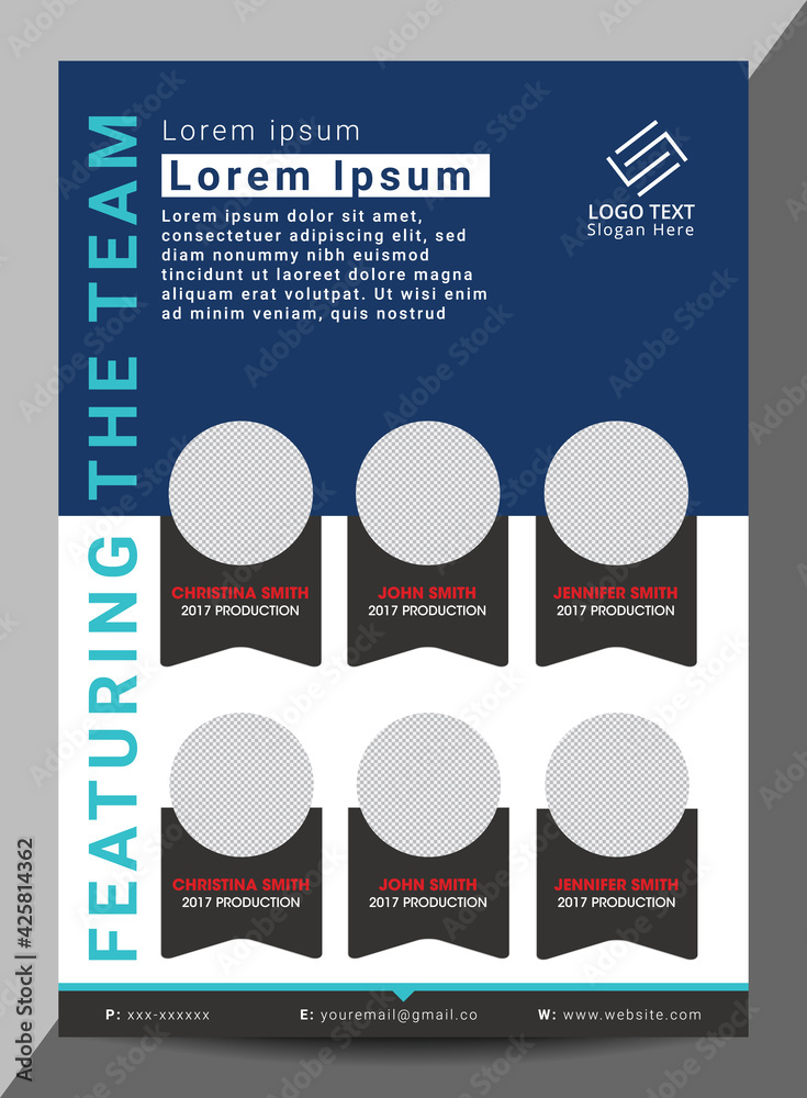 Corporate Marketing flyer, team featuring flyer template Stock Vector ...