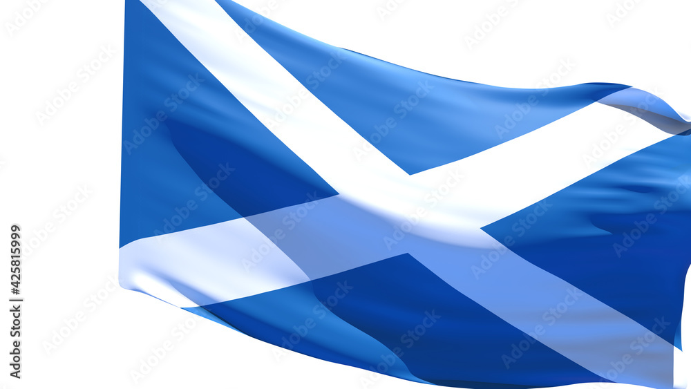 Scottish flag - rendering of a saltire - the flag of Scotland. Blue ...