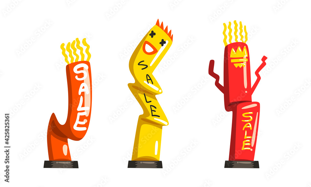 Dancing Inflatable Tube Man Set, Colorful Inflatable Tube for ...