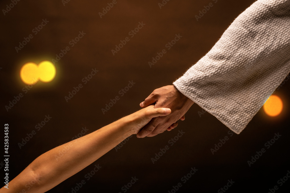 Jesus Christ praying at night Stock Photo | Adobe Stock