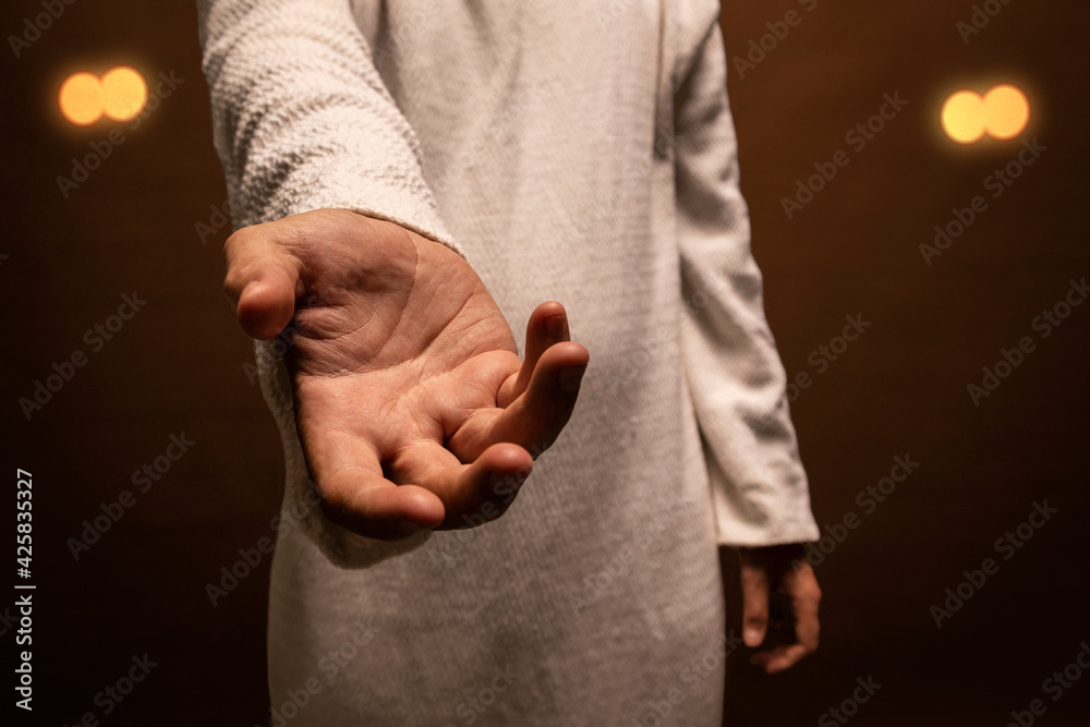 Jesus Christ praying at night Stock Photo | Adobe Stock