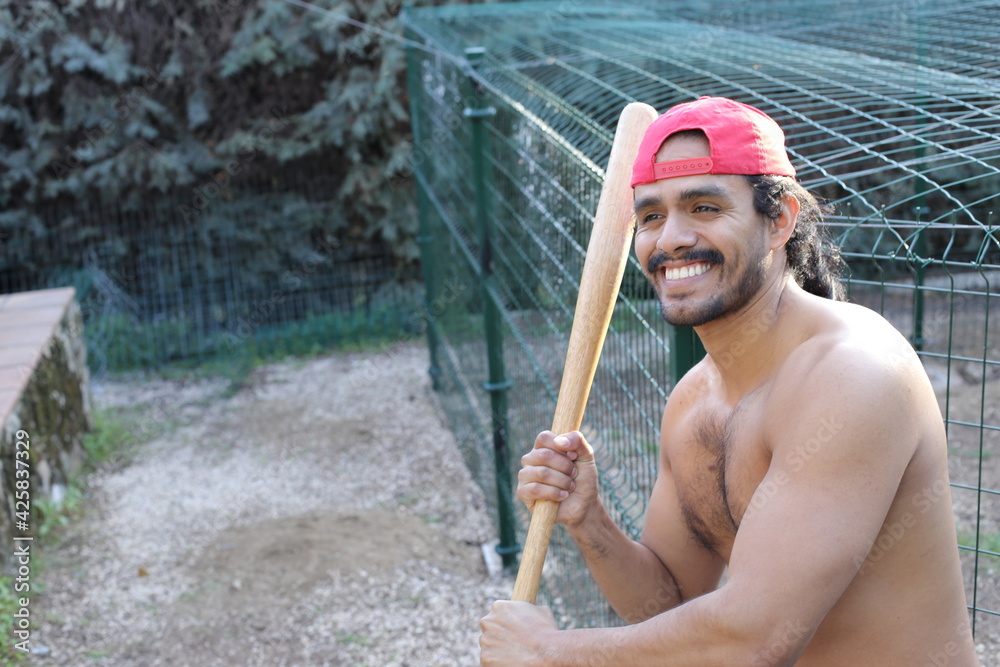 Very attractive shirtless baseball player Stock Photo | Adobe Stock