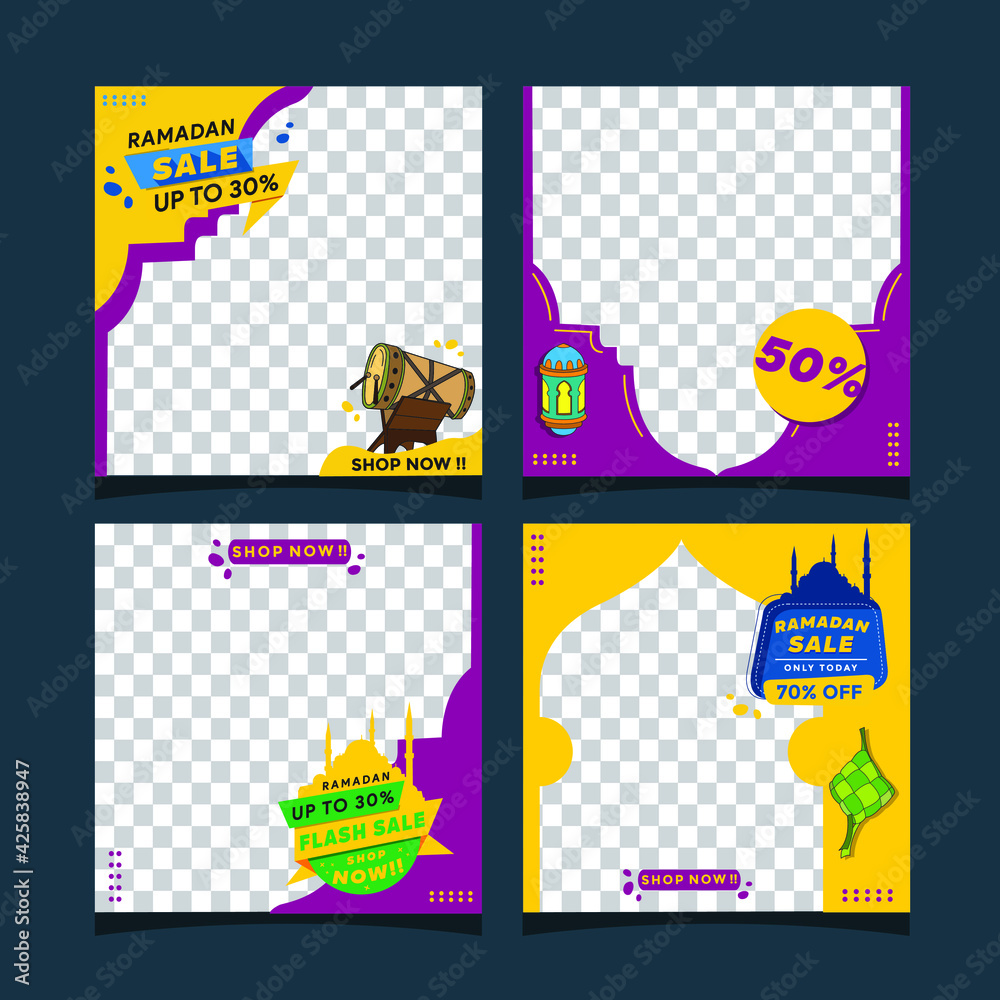 set templates for instagram feed post, sale promotion, gift, Trendy ...