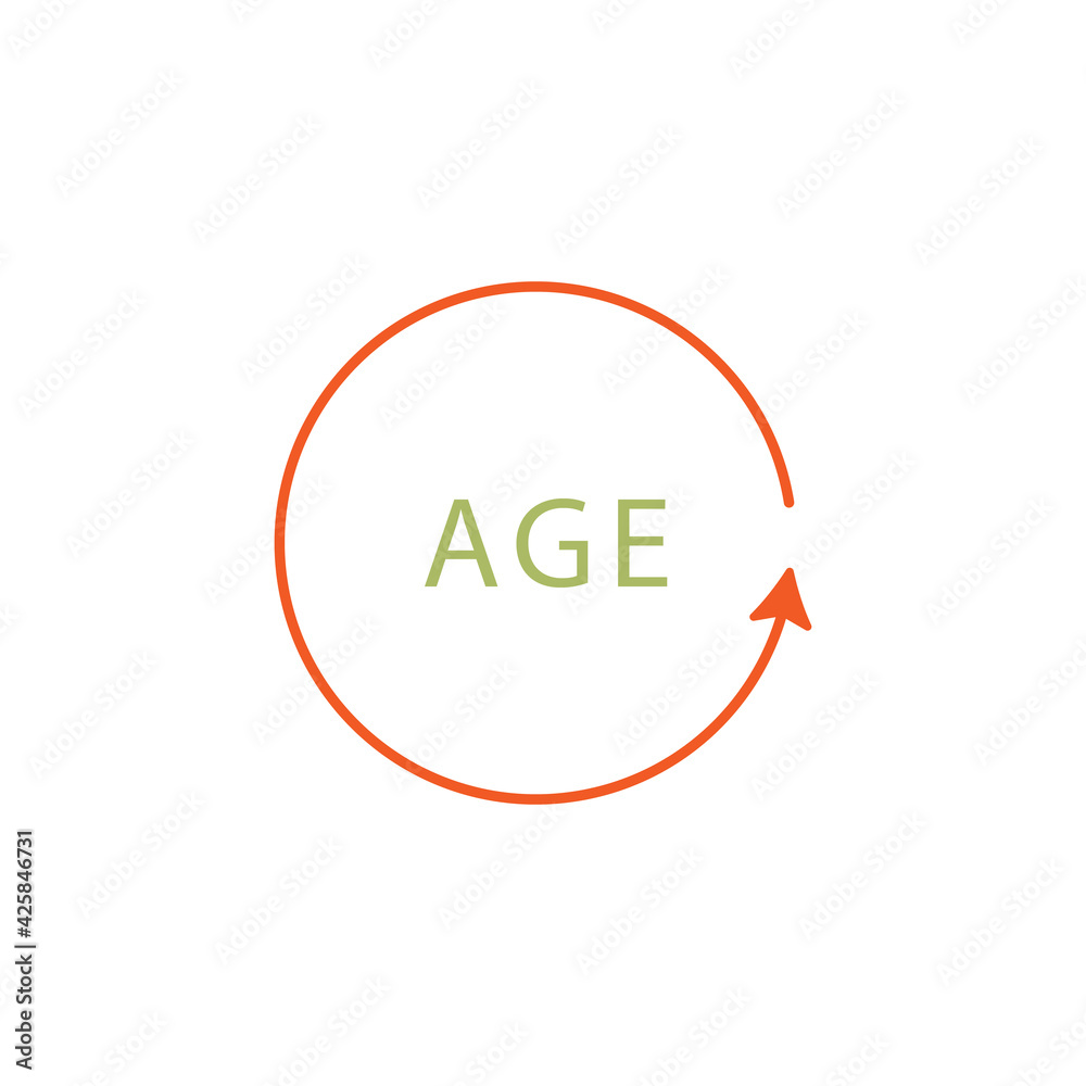 Circular line with word age outline icon. Signs and symbols can be used ...