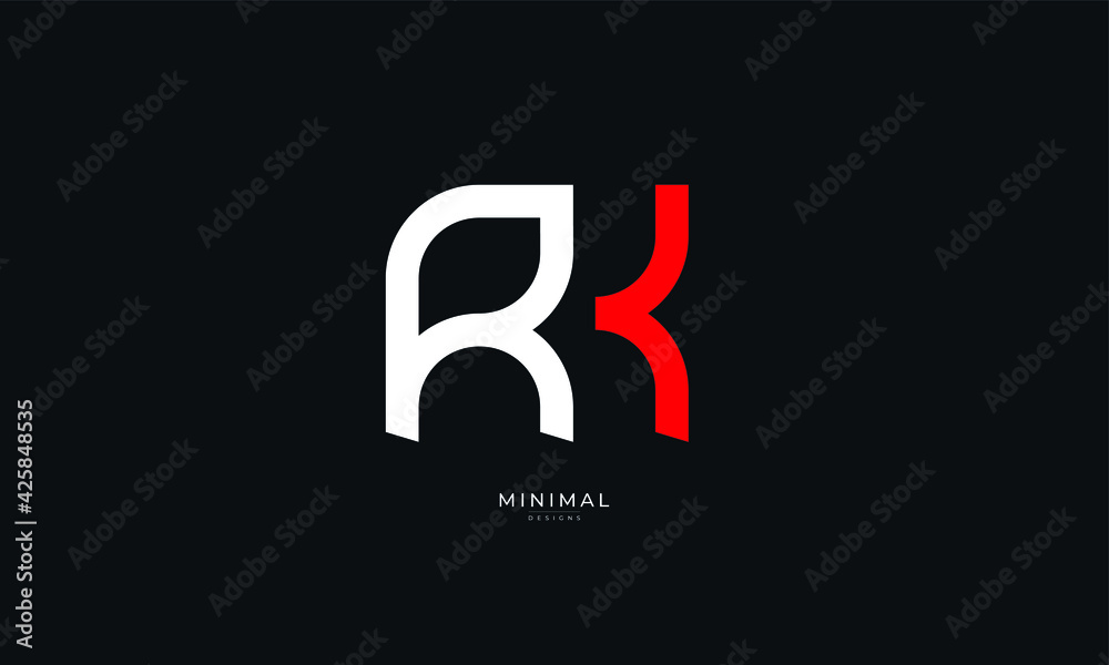 Alphabet letter icon logo RK Stock Vector | Adobe Stock