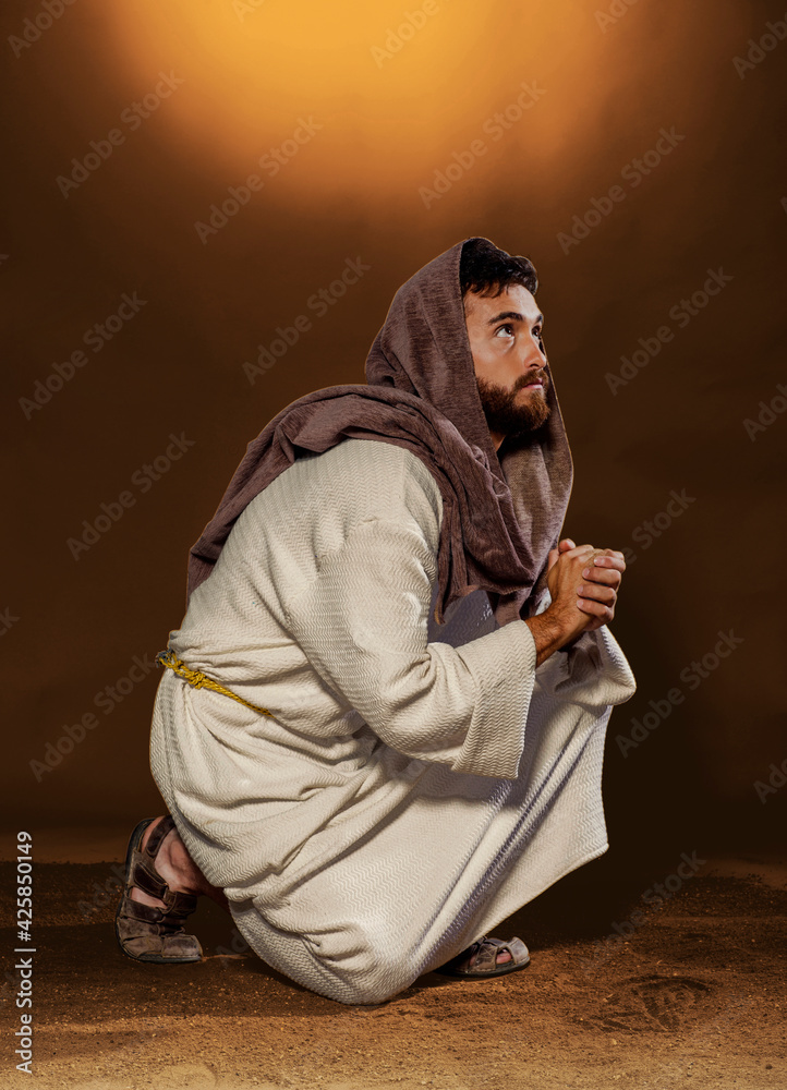 Jesus Christ praying Stock Photo | Adobe Stock