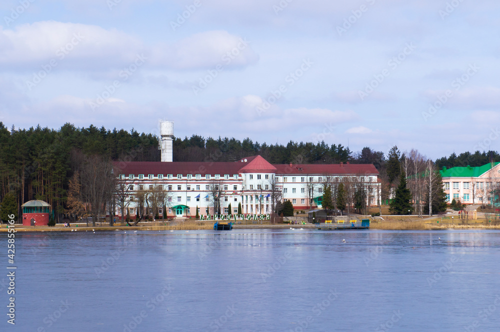 Medieval old castle house by the river Stock Photo | Adobe Stock