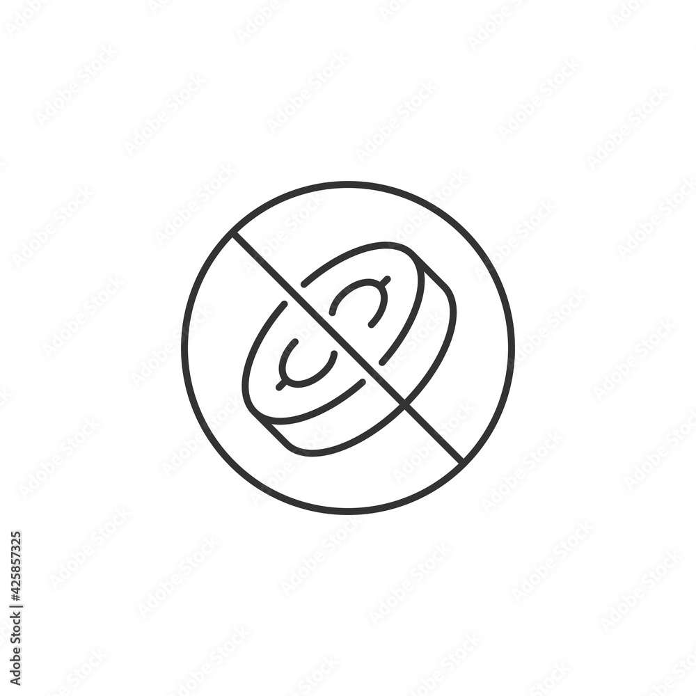 No Coins Related Vector Line Icon. Sign Isolated on the White ...