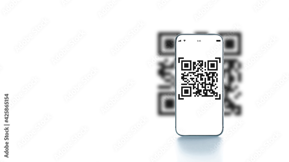Qr code mobile. Digital mobile smart phone with qr code scanner on ...