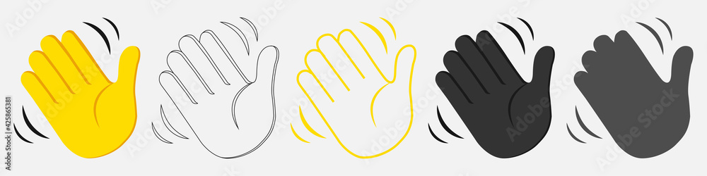 Hand icon for invite in Clubhouse social network. Clubhouse invite ...