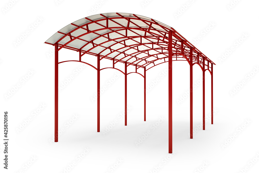The design of a modern carport. Protecting the car from the sun, rain ...