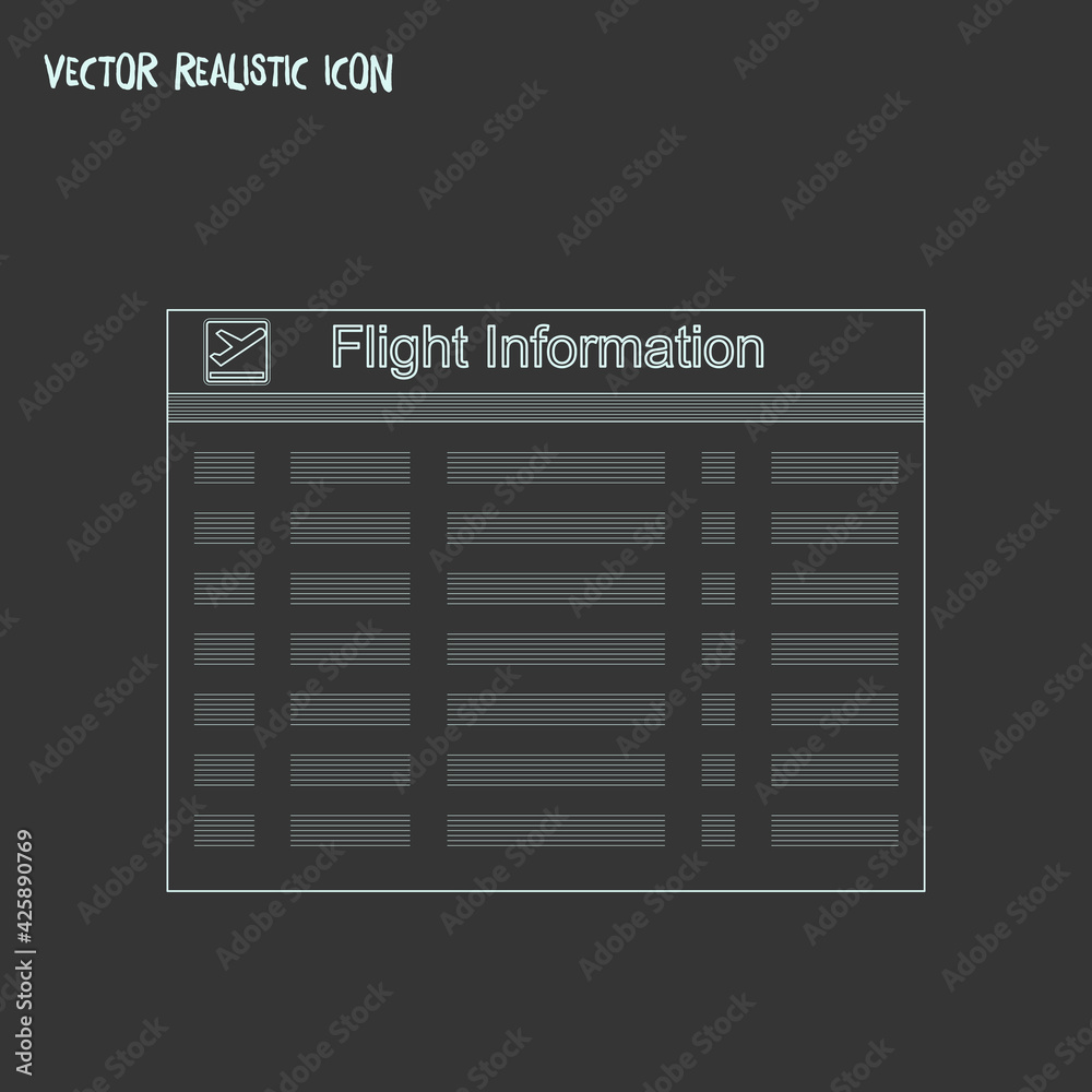 Flight board icon line element. Vector illustration of flight board ...