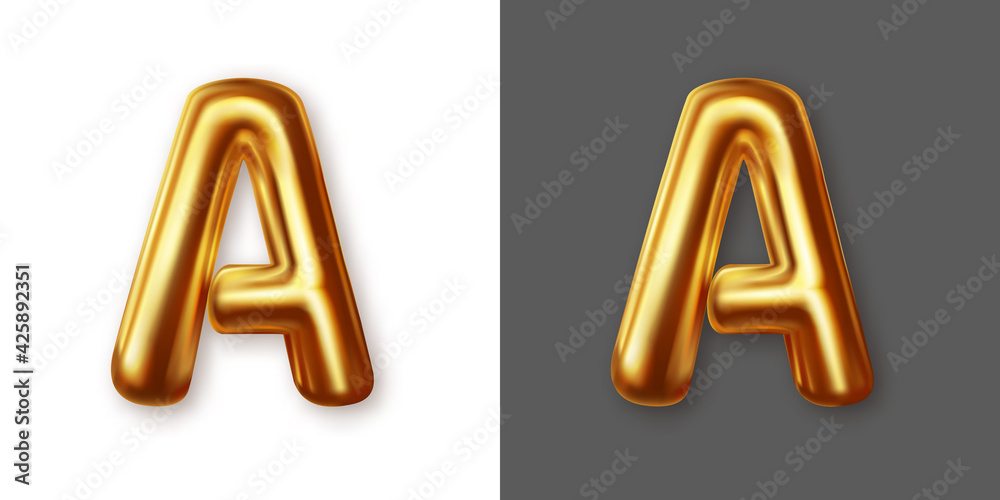Metallic gold alphabet letter symbol - A. Vector Stock Vector | Adobe Stock