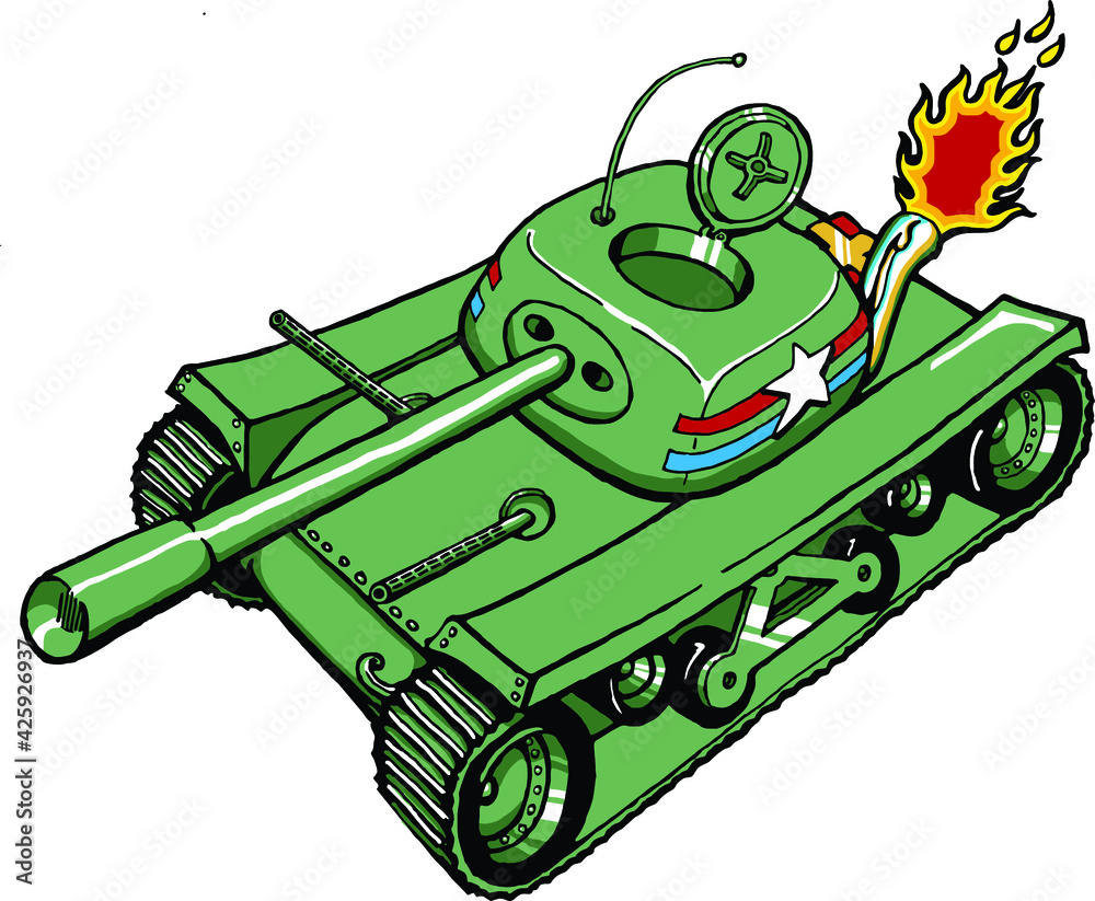 Cartoon Army Tank | WW2 US Sherman Stock Vector | Adobe Stock