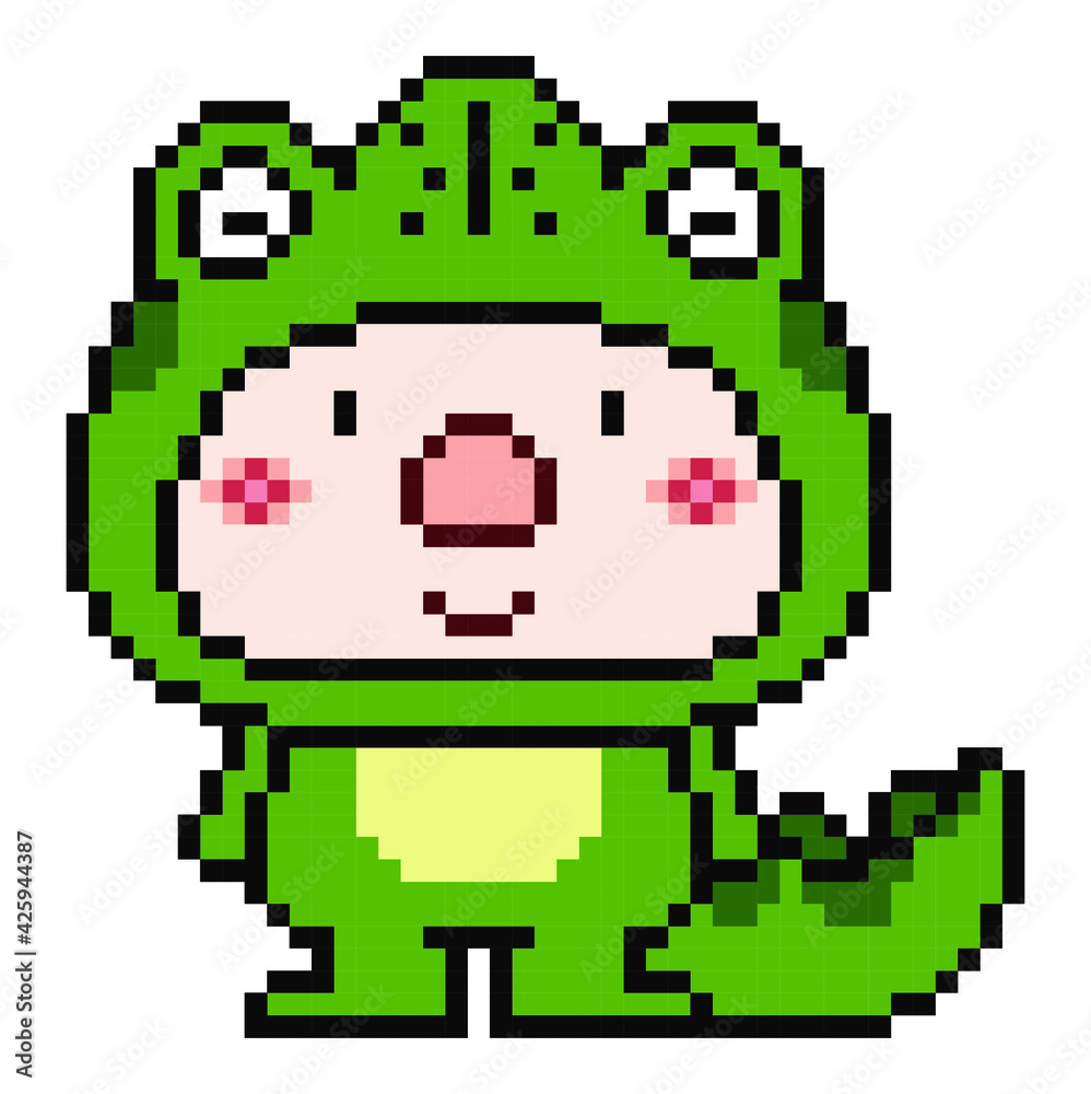 crocodile pixel art on white background. Stock Vector | Adobe Stock