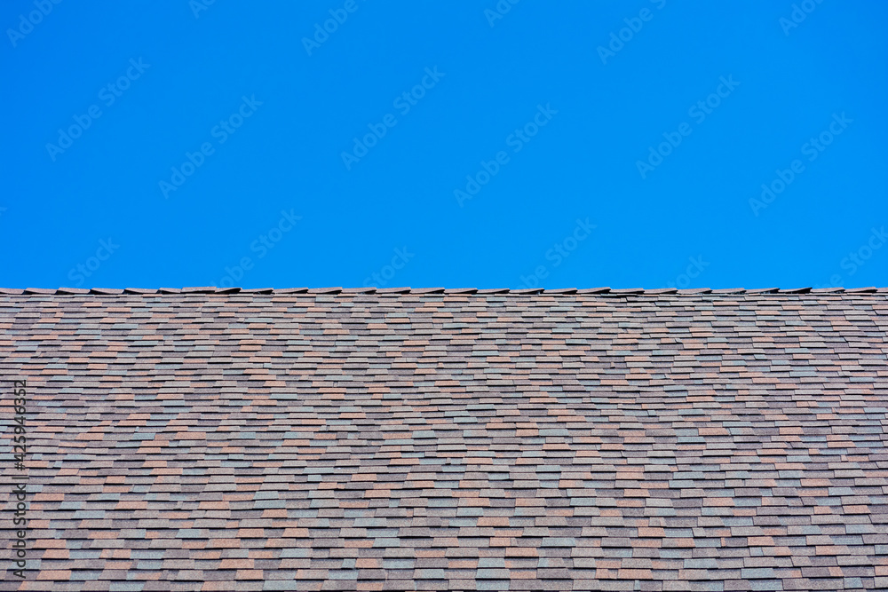 Poster Laminated architectural roof shingles of different shapes and ...