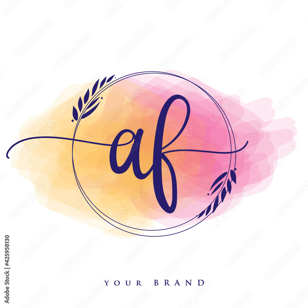 AF Initial handwriting logo. Hand lettering Initials logo branding ...