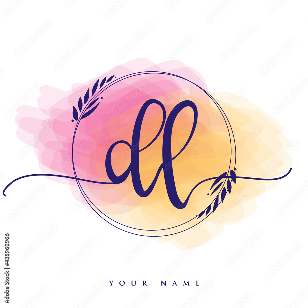 DL Initial handwriting logo. Hand lettering Initials logo branding ...