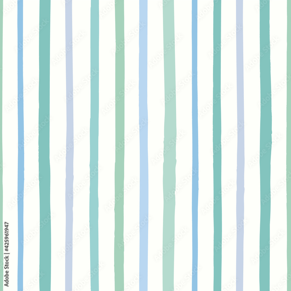 Striped background vector pattern in green and blue. Textured hand ...