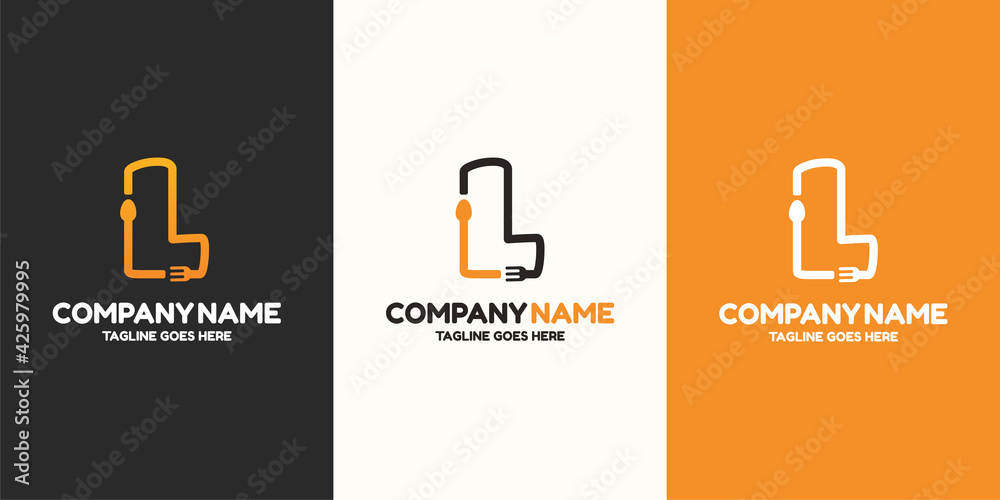 Initial letter L food Logo Design Template. Illustration vector graphic ...