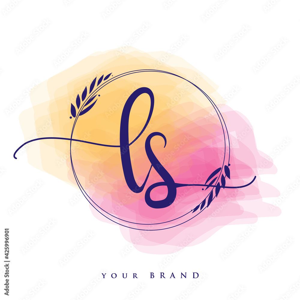 LS Initial handwriting logo. Hand lettering Initials logo branding ...