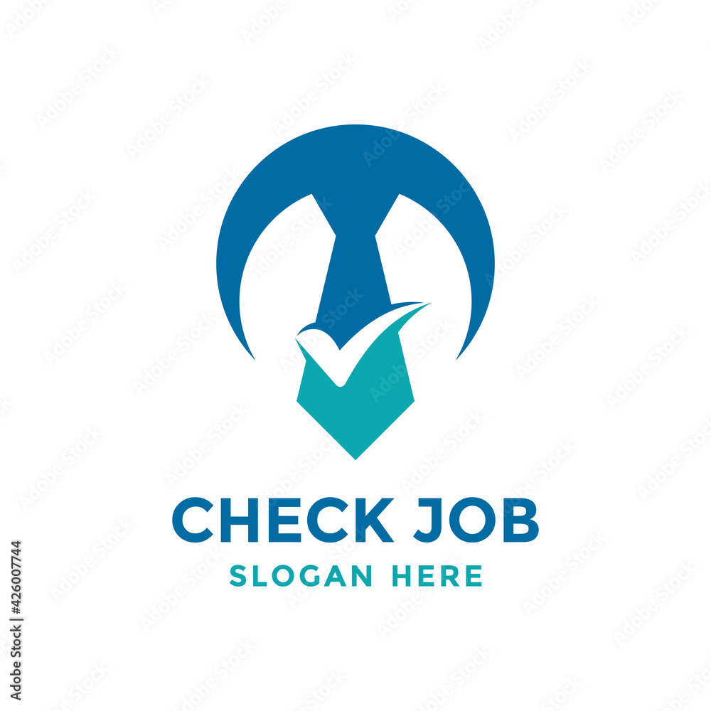 Check job logo design template. Vector illustration of check mark ...