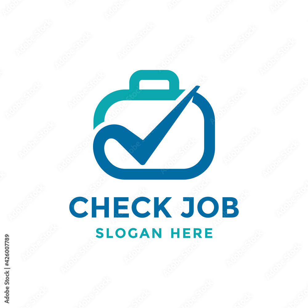 Check job logo design template. Vector illustration of check mark ...