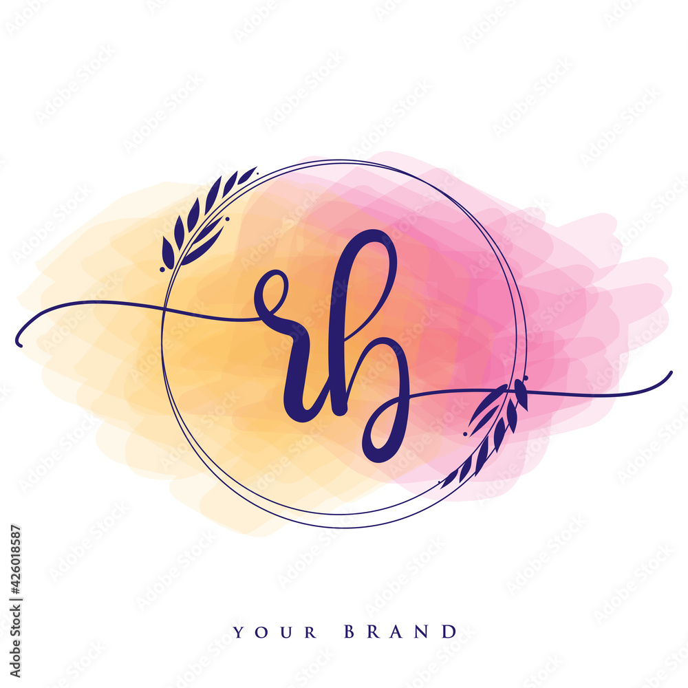 RB Initial handwriting logo. Hand lettering Initials logo branding ...