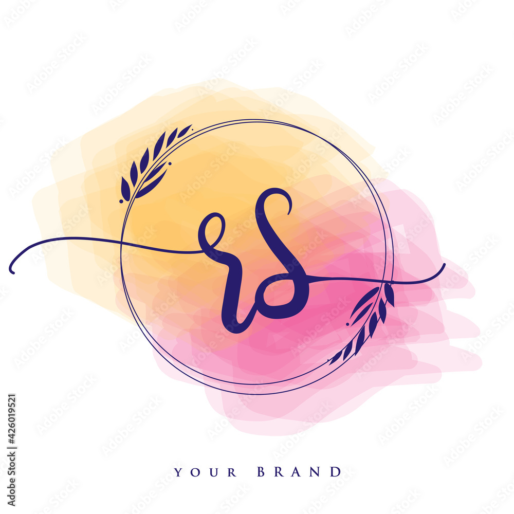 RS Initial handwriting logo. Hand lettering Initials logo branding ...