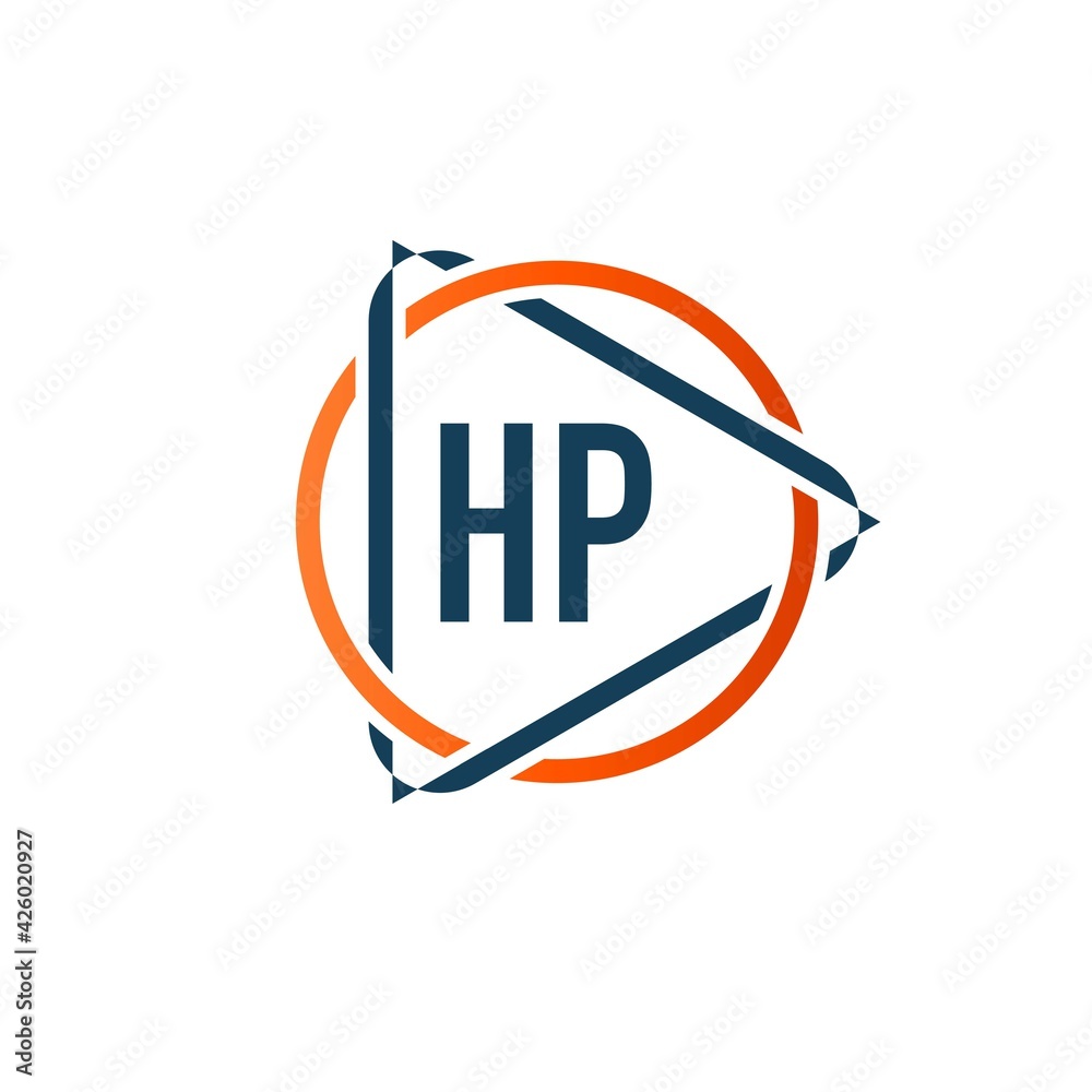 Initial Letter HP Circle Triangle Logo Design Template. Creative ...