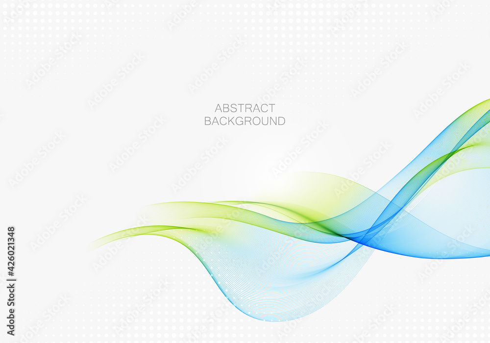 Abstract wave design element Blue and green wave flow background Stock ...