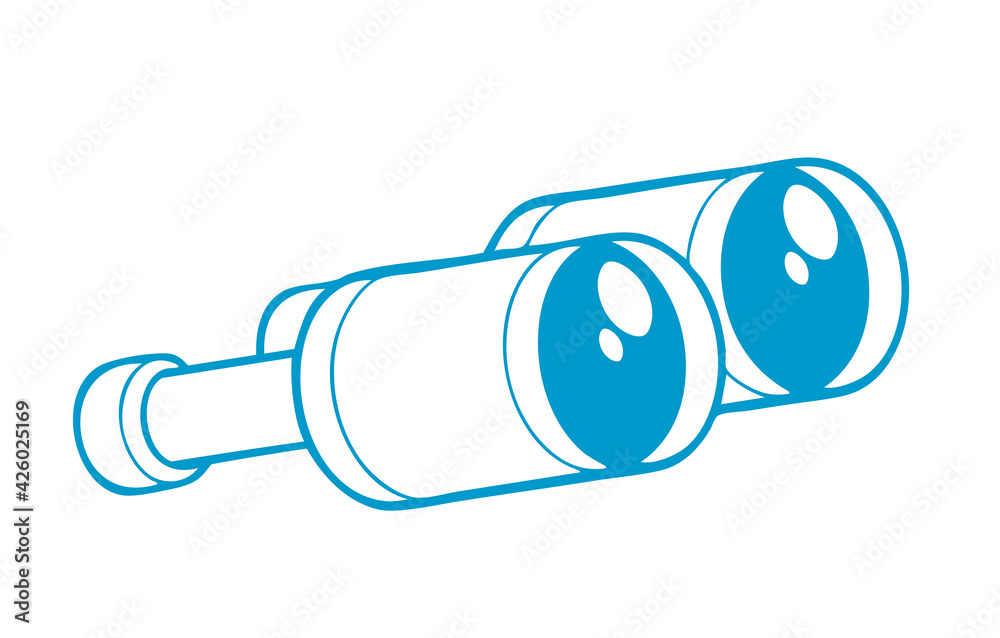 Isoliertes Fernglas oder Fernrohr als Icon Stock Illustration | Adobe Stock