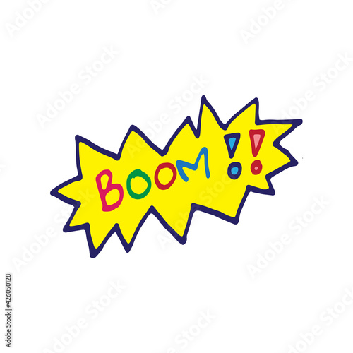 hand drawn lettering-BOOM. pop art color. comic style. vector ...