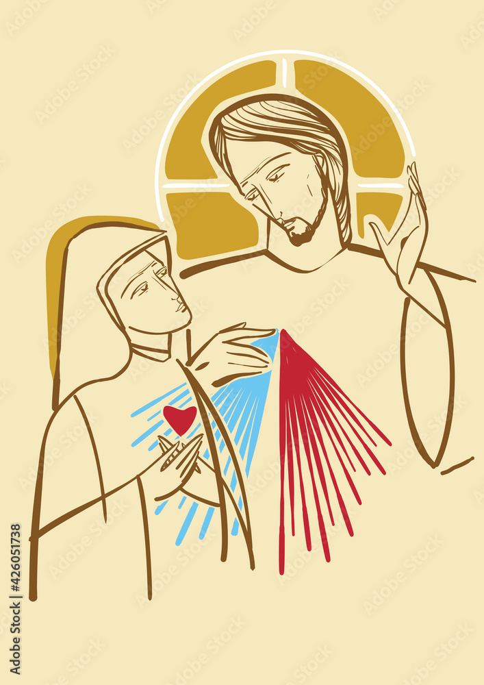Vetor de Divina Misericórdia e Santa Faustina do Stock | Adobe Stock