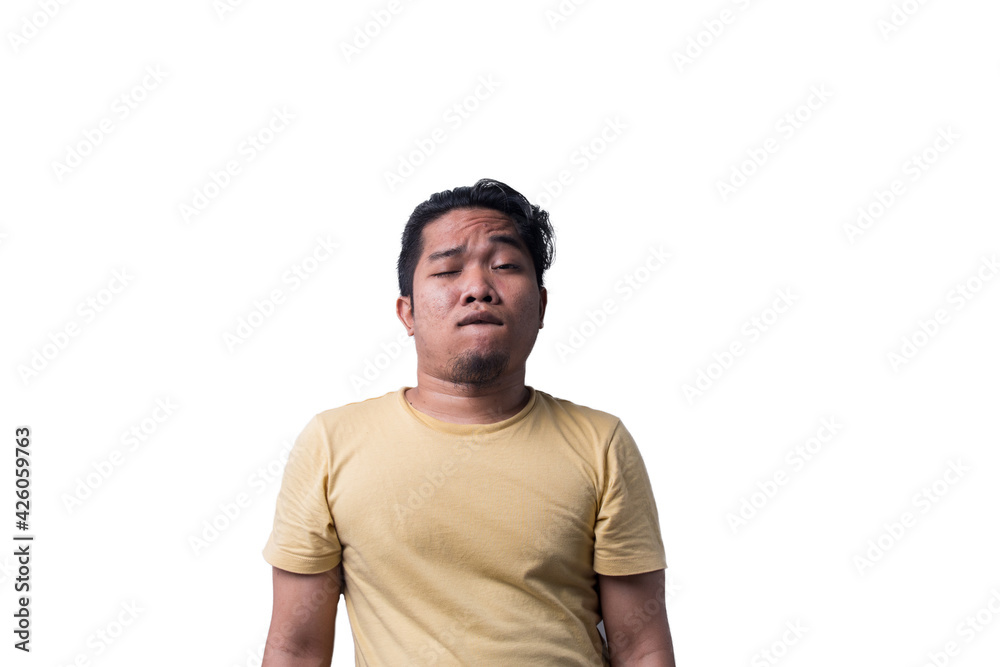 Photo & Art Print Face reaction, Asian young man portrait of face ...