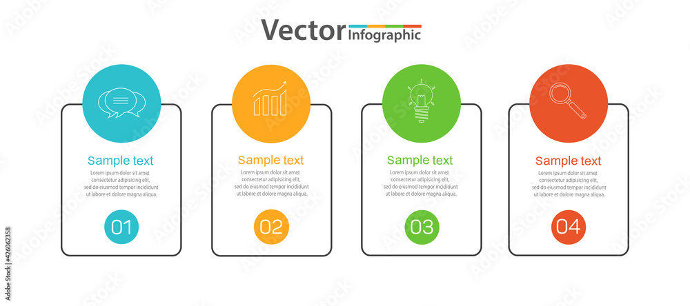 Infographic template with 4 options, workflow, process chart. Can be ...