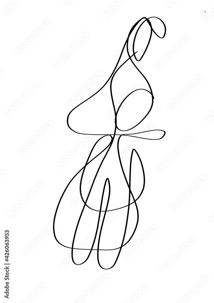 Line art silhouette drawing minimalism poster Stock Illustration ...