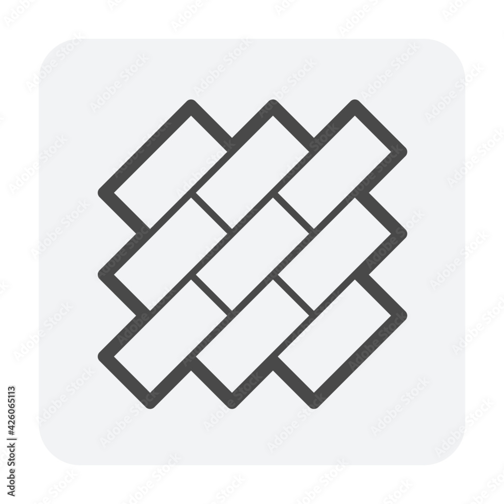 Concrete paver block pavement floor or brick vector icon. For landscape ...