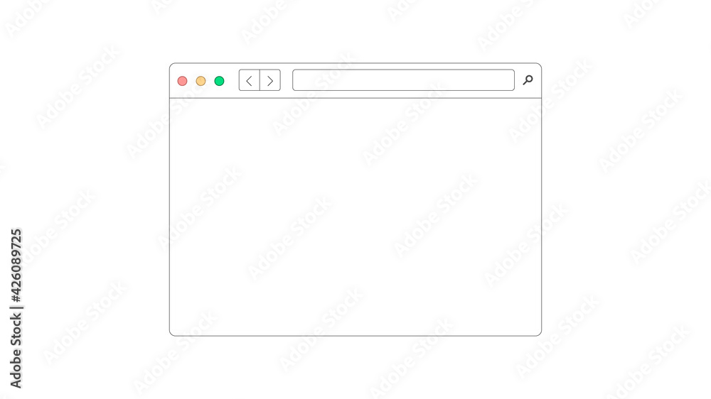 Browser Mockup Frame Isolated On White Background Design Template With Browser Window For