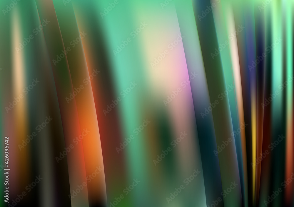 Blue Green and Orange Shiny Vertical Lines and Stripes Background ...