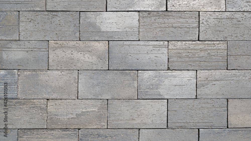 The old sidewalk, Square pattern of brick floor, Surface of paving ...