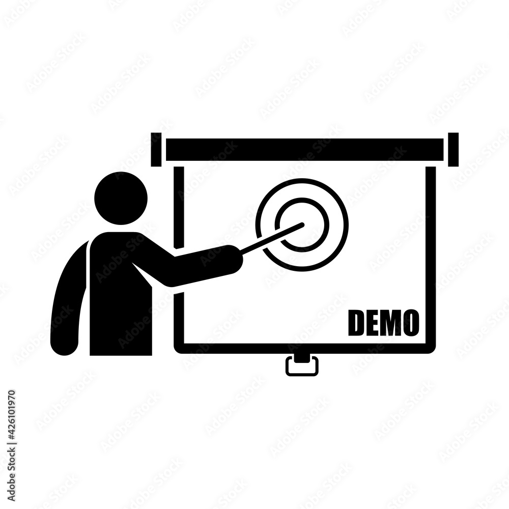 Demo icon isolated on white background vector illustration. Stock ...