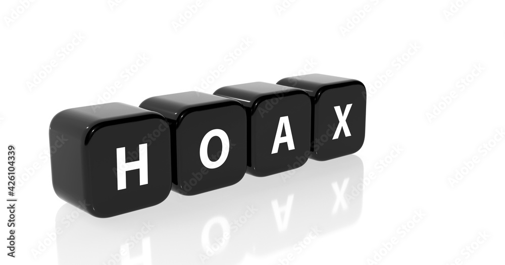 Fake news propaganda HOAX. Black box with the words. 3D realistic ...