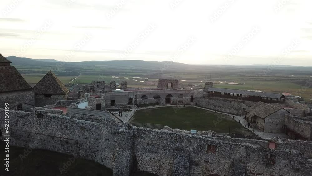 Cinematic aerial drone footage of the charming historical quaint ...