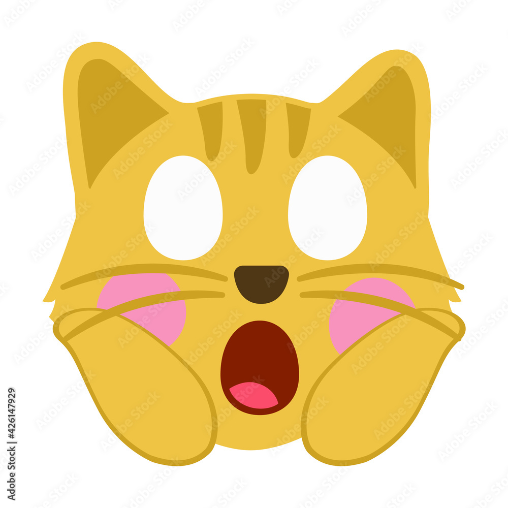 Weary Cat Emoji Icon Illustration. Scared Vector Symbol Emoticon Design ...