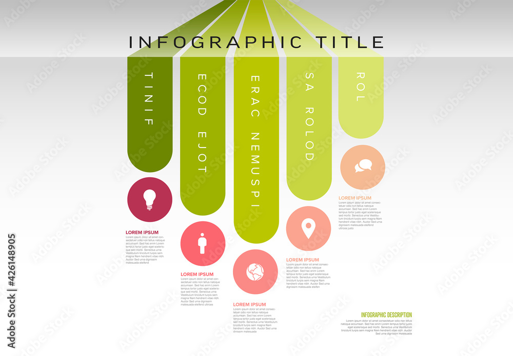 Multipurpose Green Red Infographic with Vertical Stripes on the Edge ...