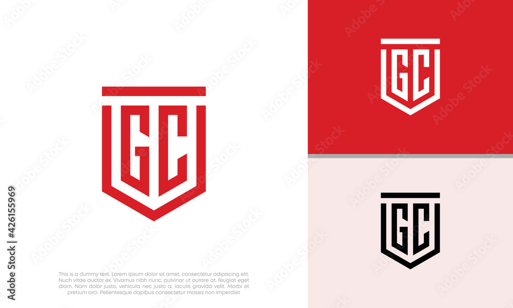 Initials GC logo design. Initial Letter Logo. Shield logo. Stock Vector ...