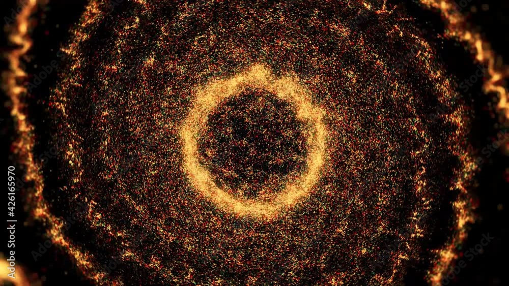 Cosmic sphere of moving particles. Animation. Sphere of luminous ...