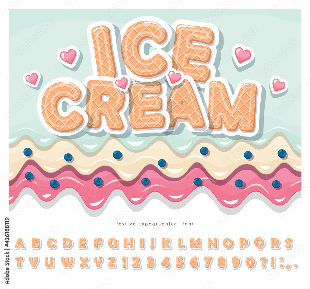 Photo & Art Print Ice cream wafer font, cutelittlethings